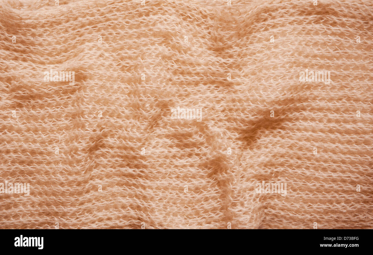 Beige fluffy knitted fabric texture abstract Stock Photo - Alamy