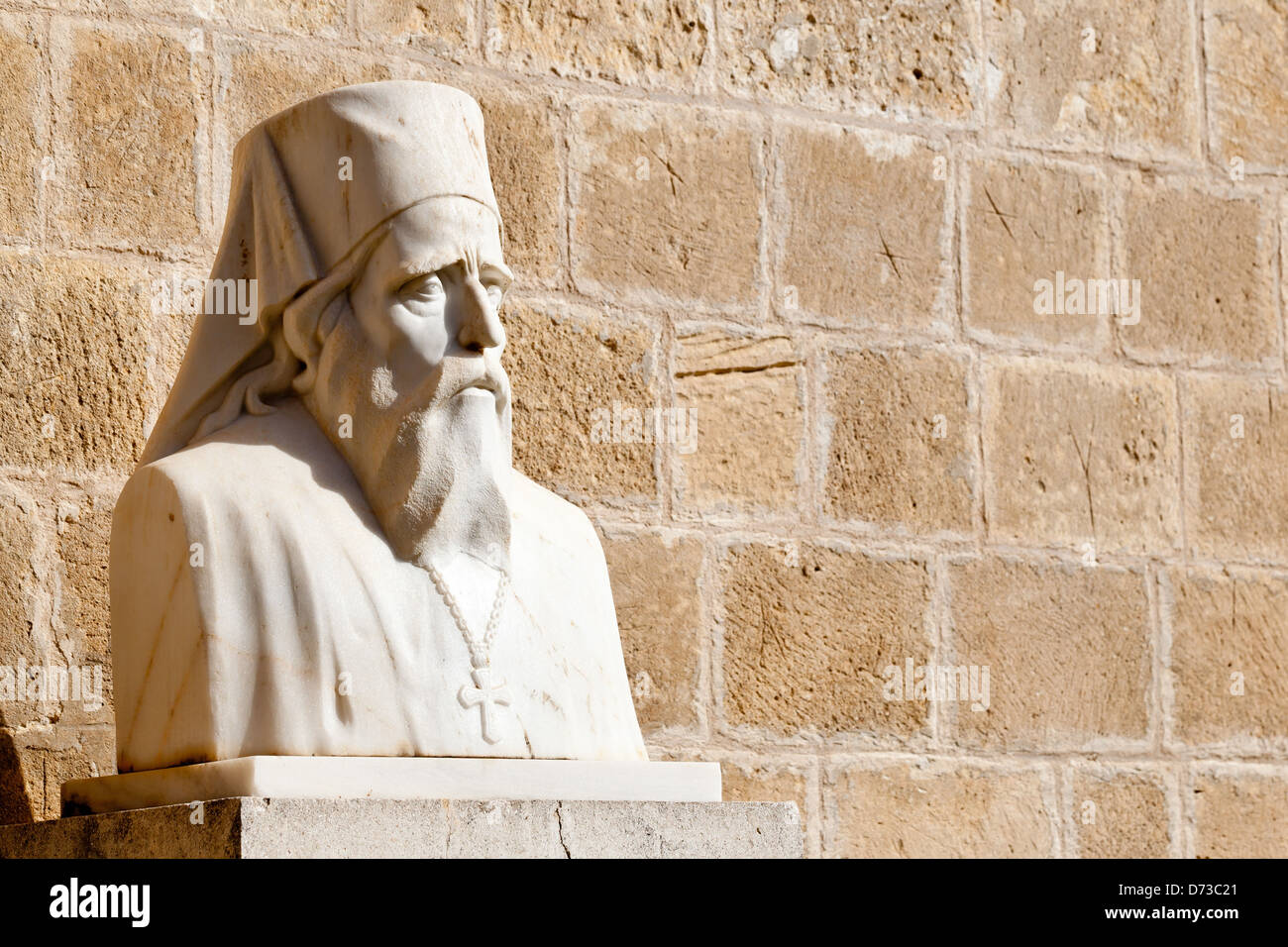 Cyprus - Saint Neophytos statue at the Saint Neophytos Monastery near ...