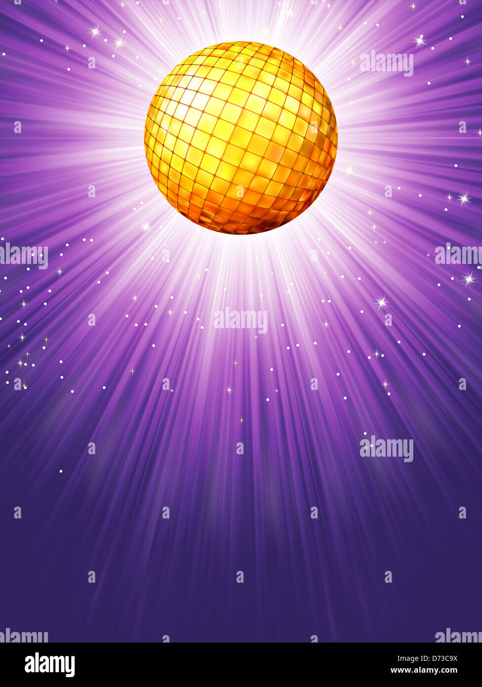 Purple disco rays with stars Stock Photo - Alamy