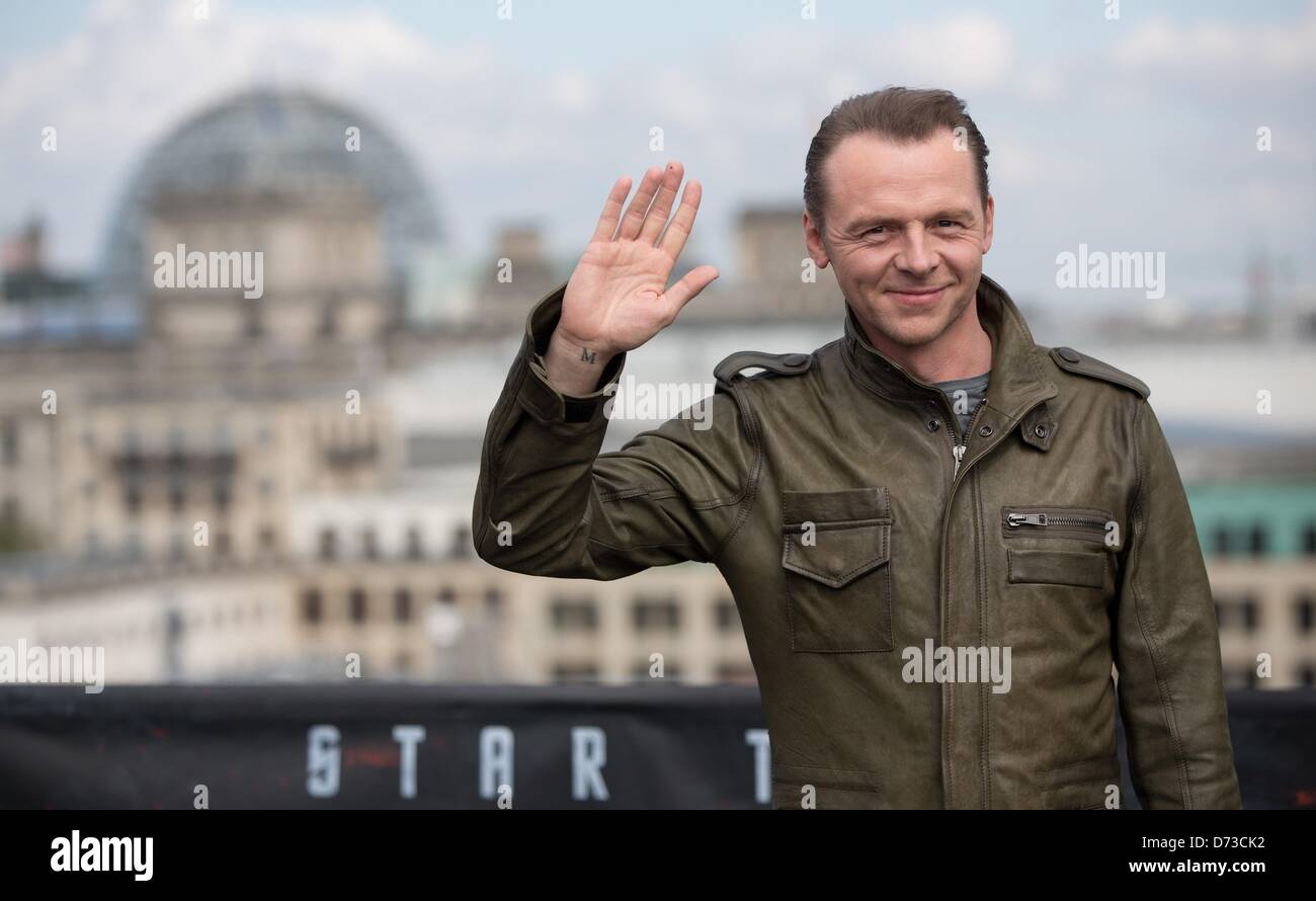 British actor Simon Pegg poses during the presentation of the movie ...