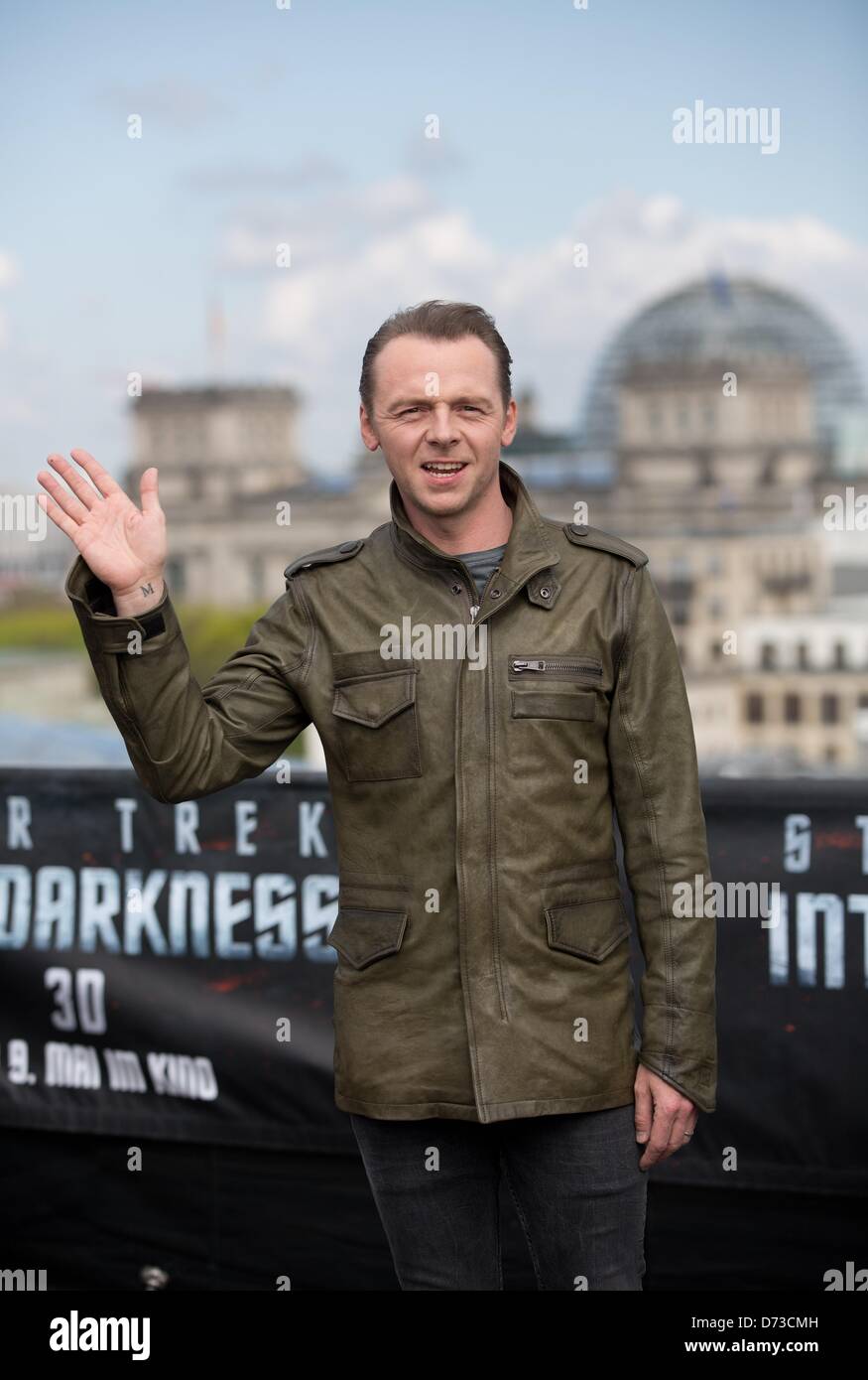 British actor Simon Pegg poses during the presentation of their movie ...