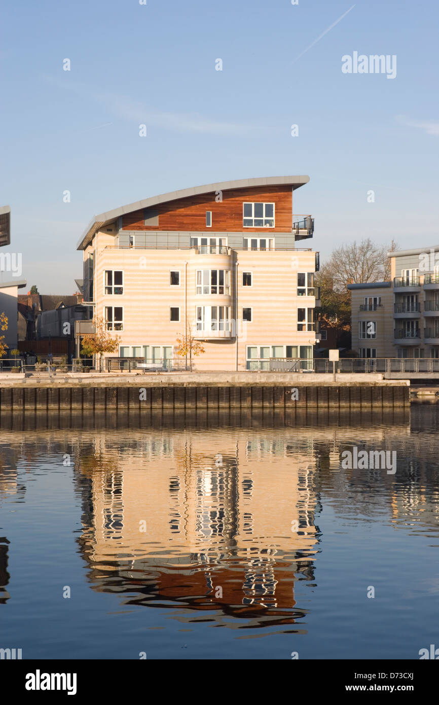 Office building beside the River Thames Hampton Wick London England ...