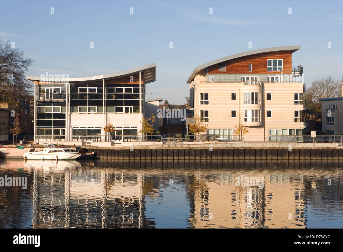 Office building beside the River Thames Hampton Wick London England ...