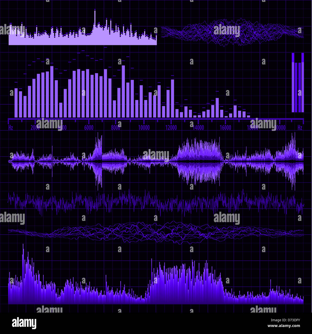 Sound waves set Music background Stock Photo - Alamy