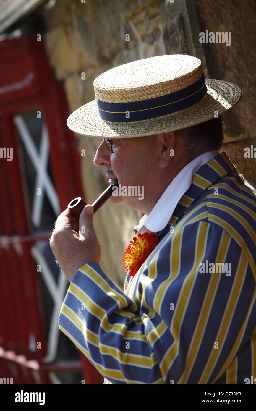 Enthusiasts in period costume at 1940's military reenactment at ...