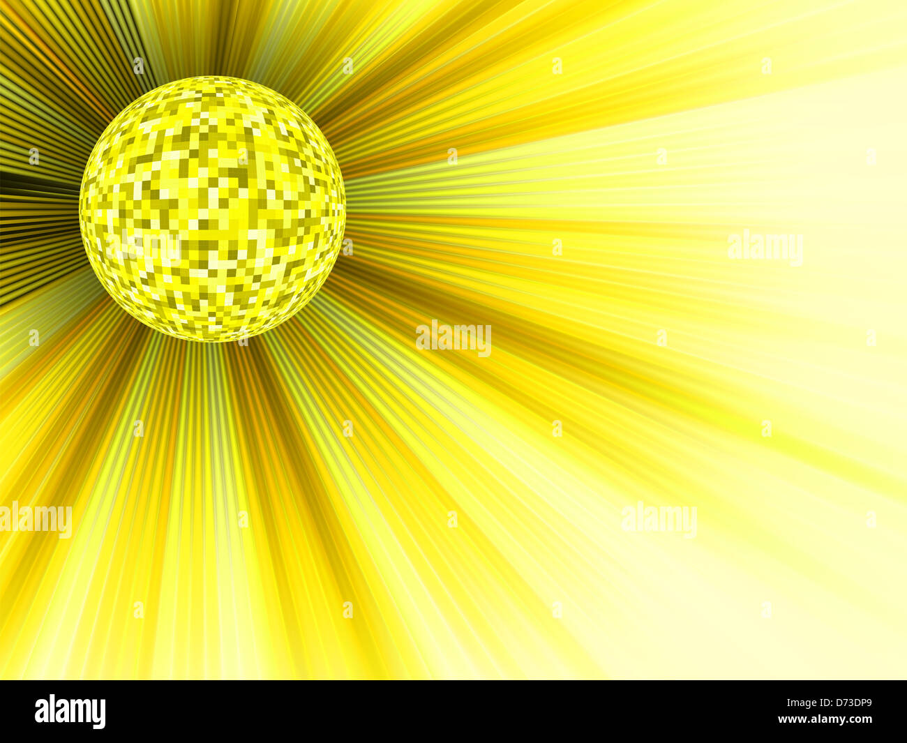 Yellow disco ball 3d illustration Stock Photo - Alamy