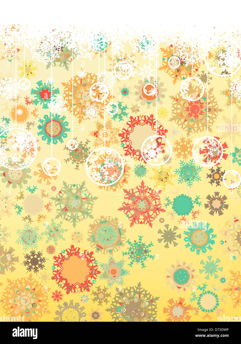 Retro Snowflakes card background Stock Photo - Alamy
