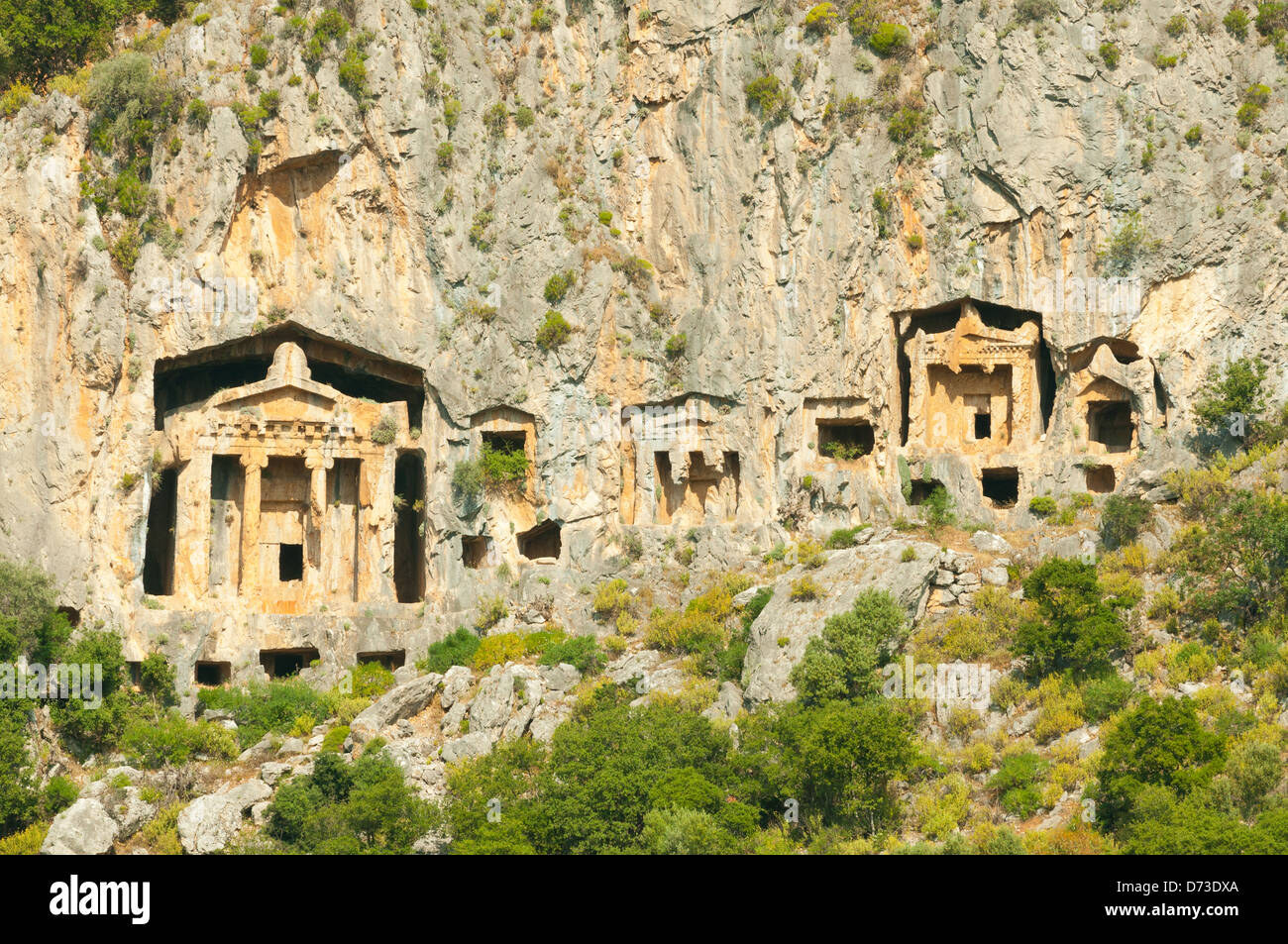 Kings' Tombs at Dalyan, Mugla, Turkey Stock Photo - Alamy