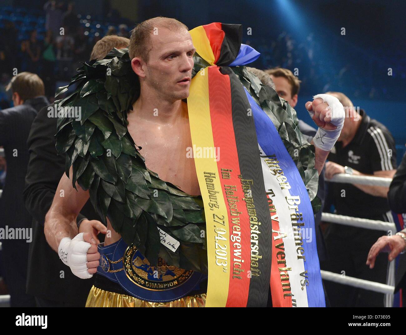 The German European boxing champion Juergen Braehmer celebrates after ...