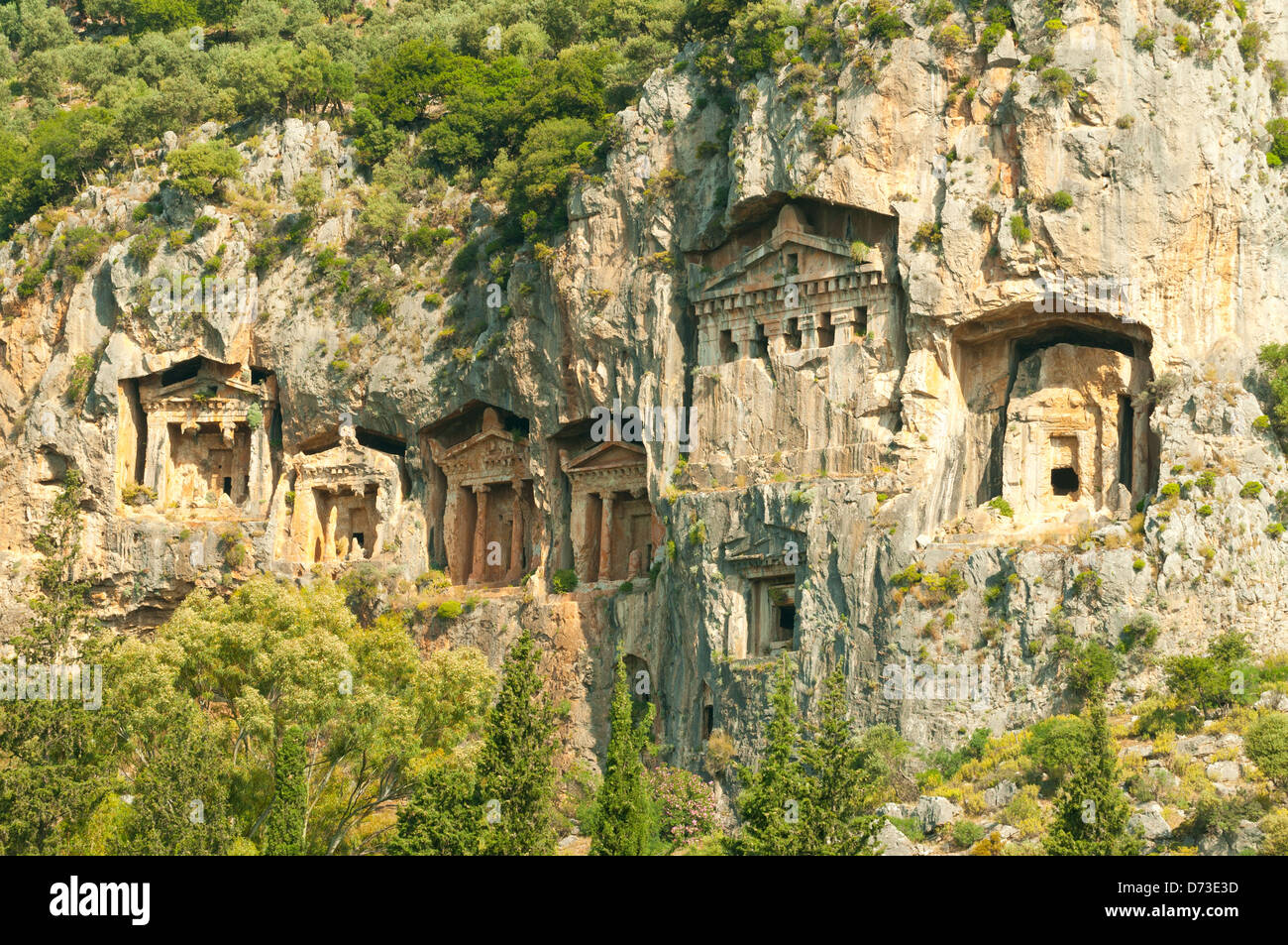 Kings' Tombs at Dalyan, Mugla, Turkey Stock Photo - Alamy