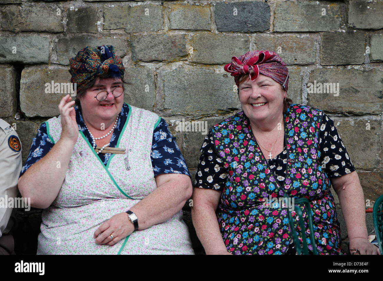 Enthusiasts in period costume at 1940's military reenactment at ...