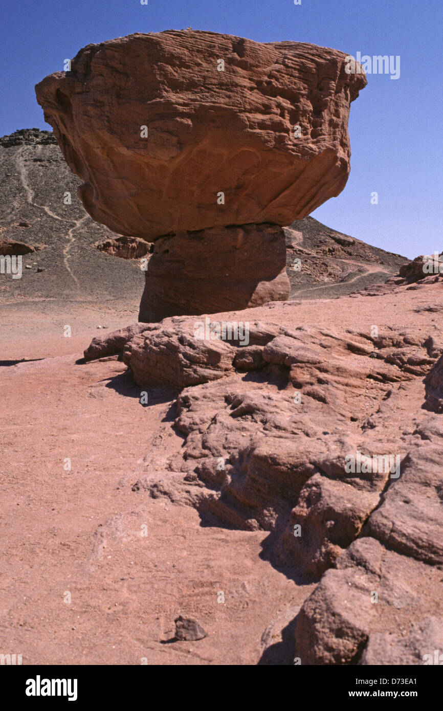 The mushroom shaped rock formation carved by the natural forces of ...
