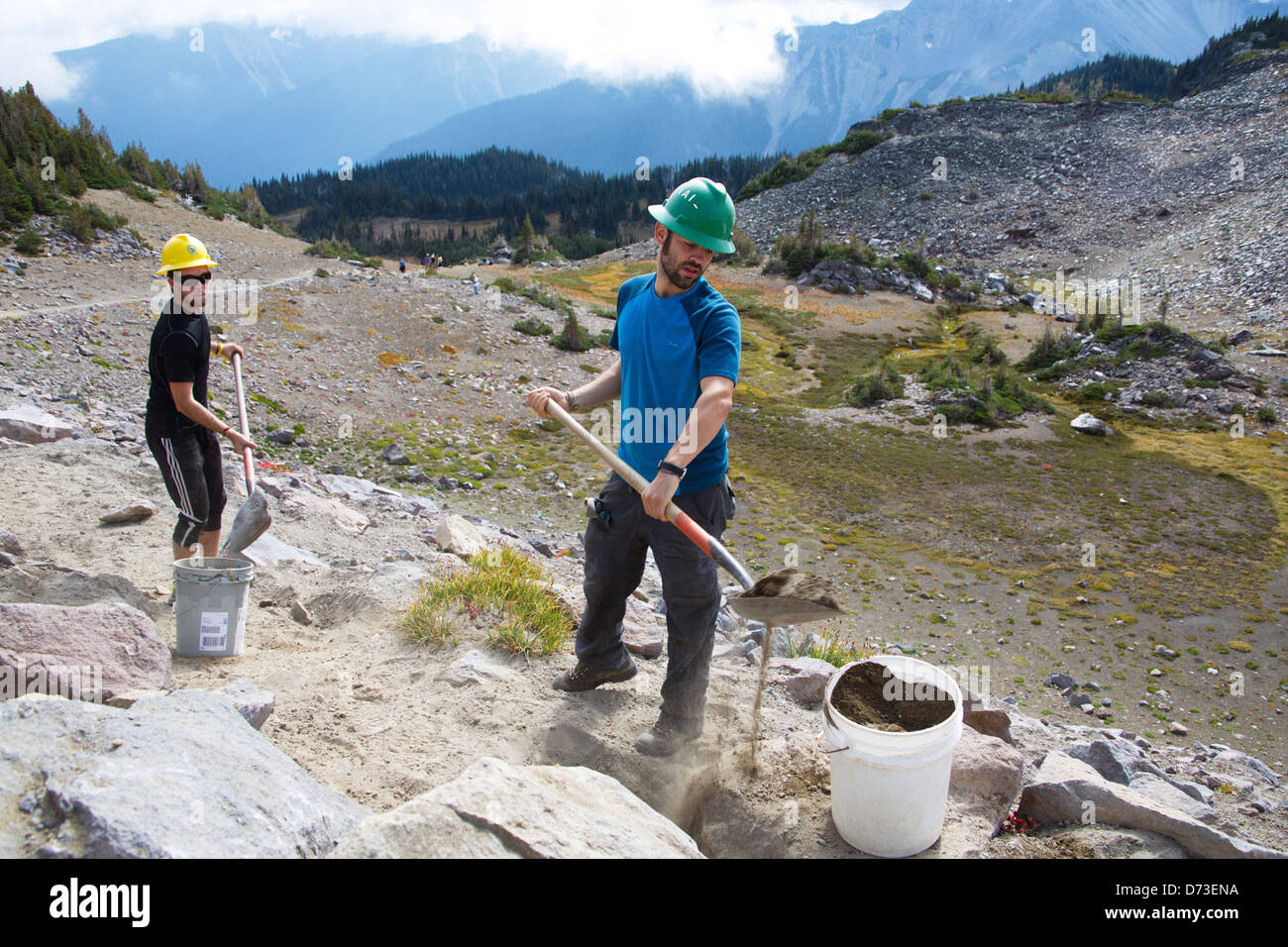 Mount Rainier National Park in Washington features the iconic Mount ...