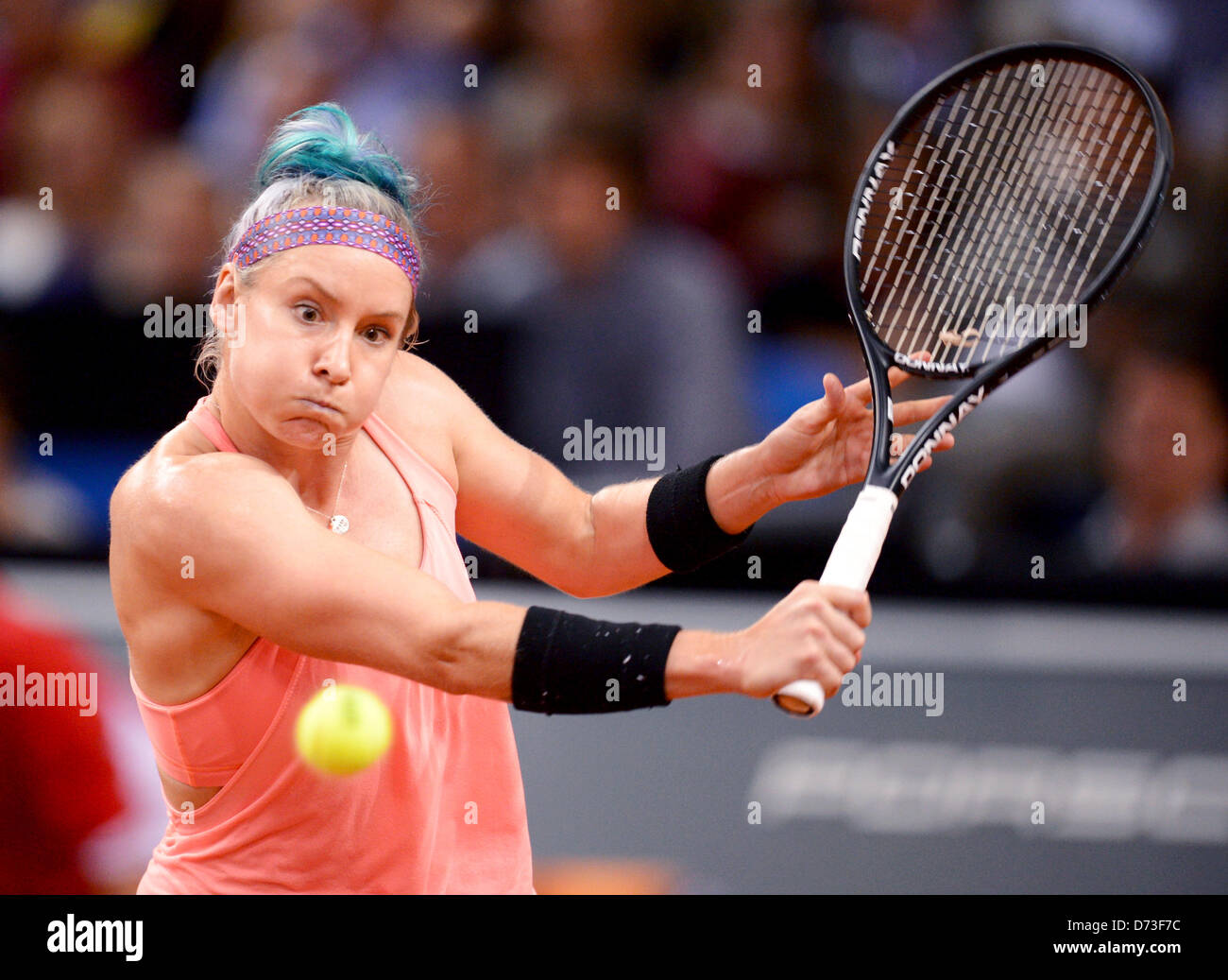USA's Bethanie Mattek-Sands hits the ball during the semi-final match ...
