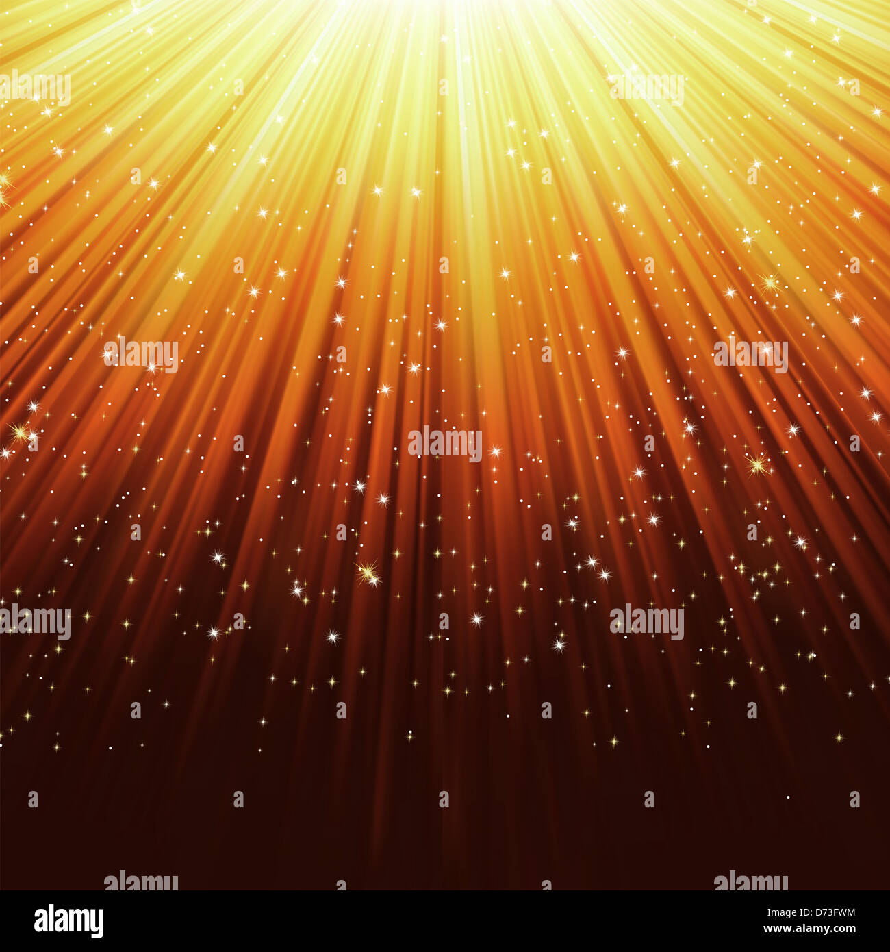 Snowflakes and stars descending on a path of purple light Stock Photo ...