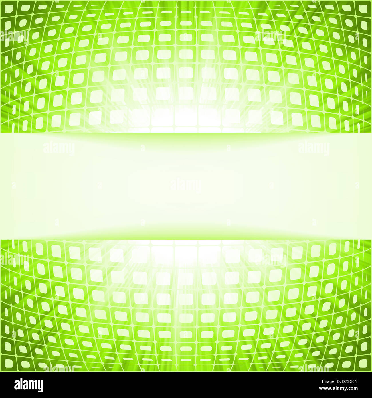Technology squares with green flare burst Stock Photo - Alamy
