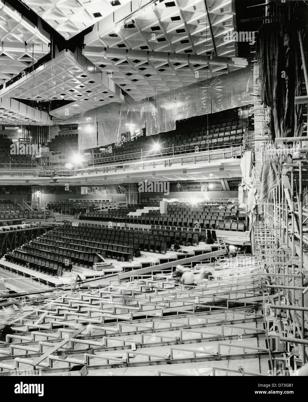 Construction works in the interior of the Great Hall in the Palace of ...