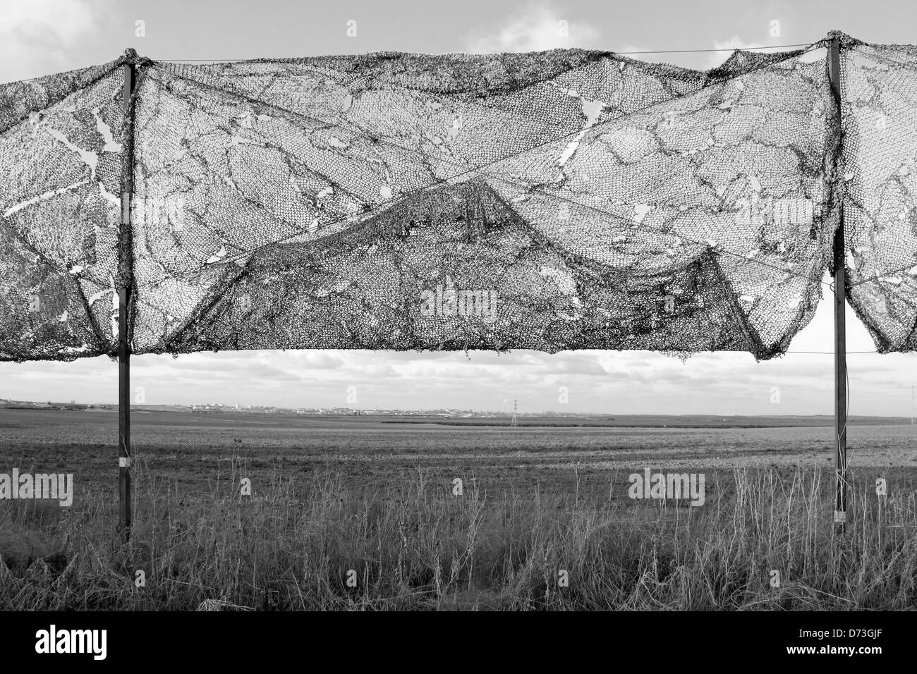 Large perforated camouflaged IDF military netting at the northern ...