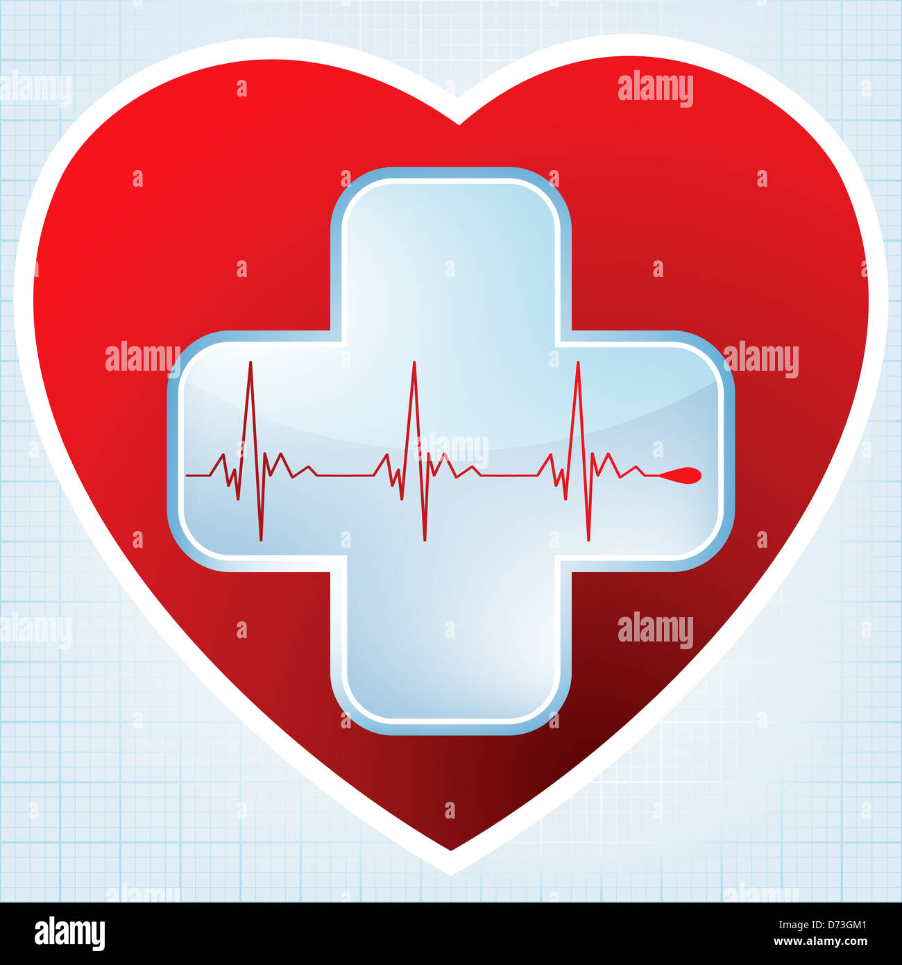 Heart medical cross Stock Photo - Alamy
