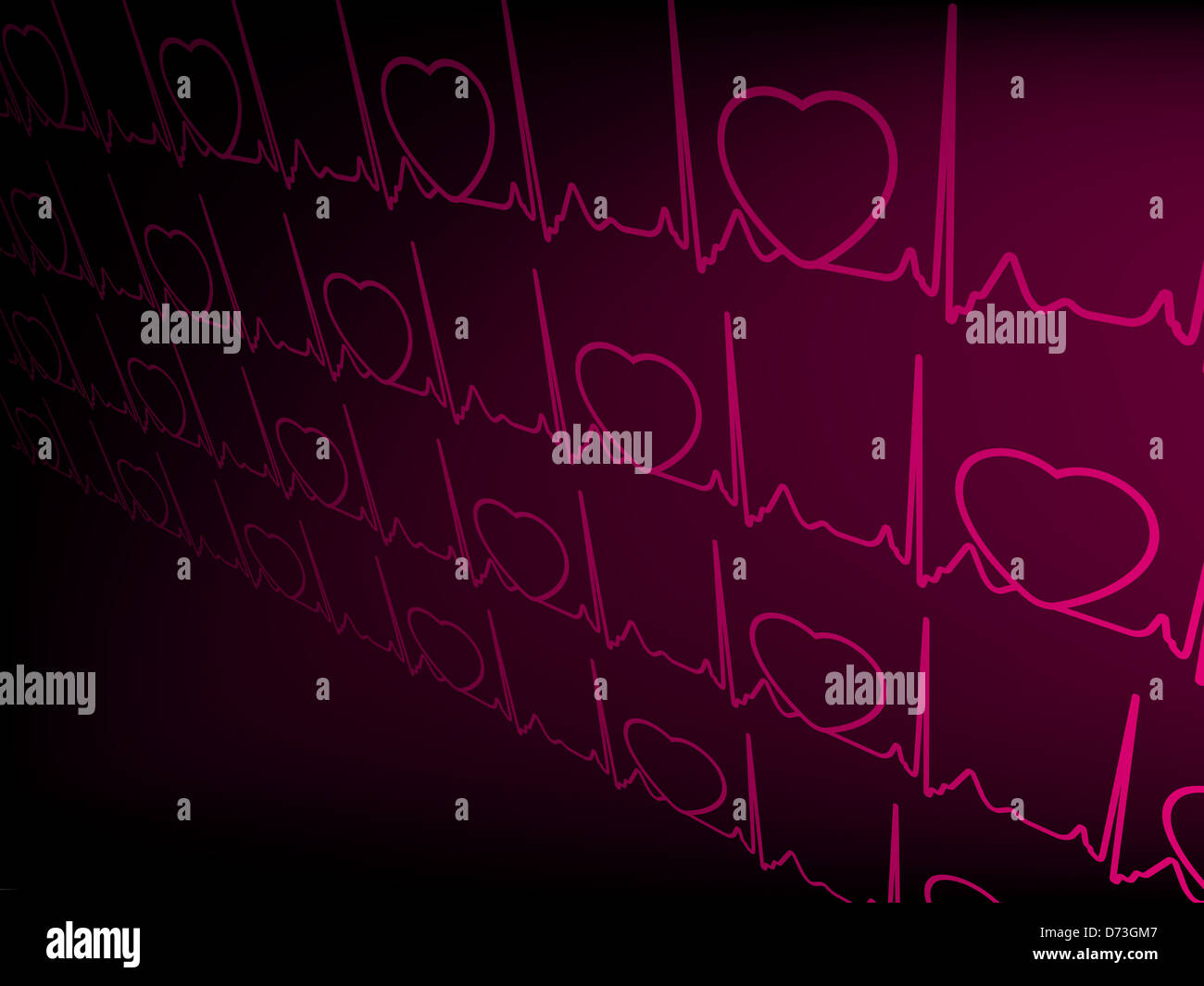 Heart cardiogram with shadow on purple Stock Photo - Alamy