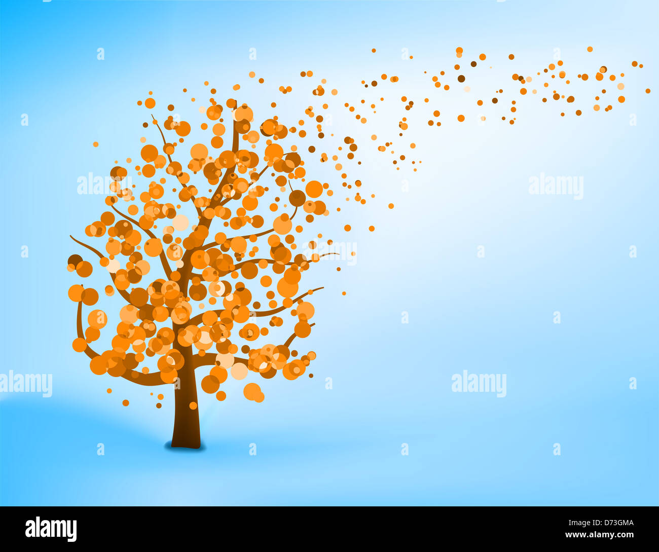 Blue orange abstract tree template Stock Photo - Alamy
