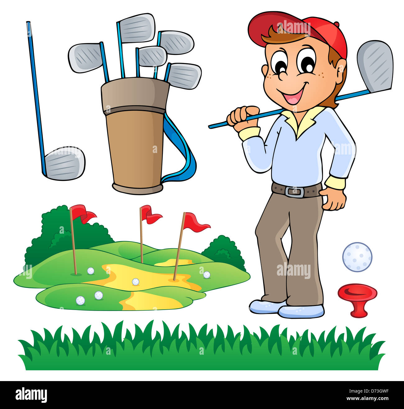 Image with golf theme 6 - picture illustration Stock Photo - Alamy