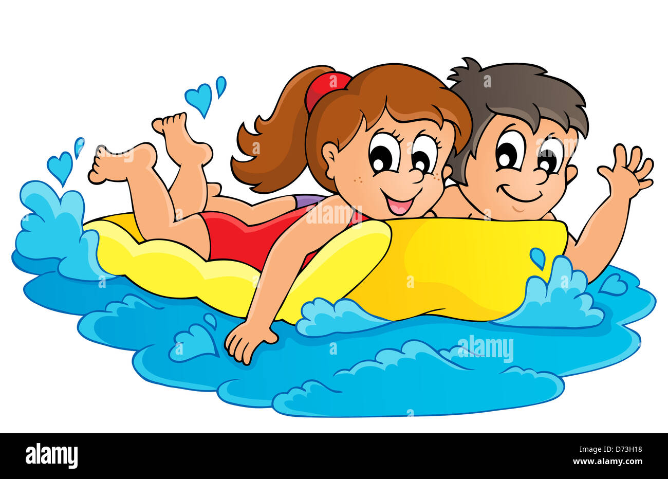 Summer water activity theme 3 - picture illustration Stock Photo - Alamy