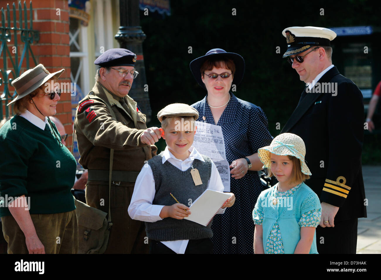 Enthusiasts in period costume at 1940's military reenactment at ...