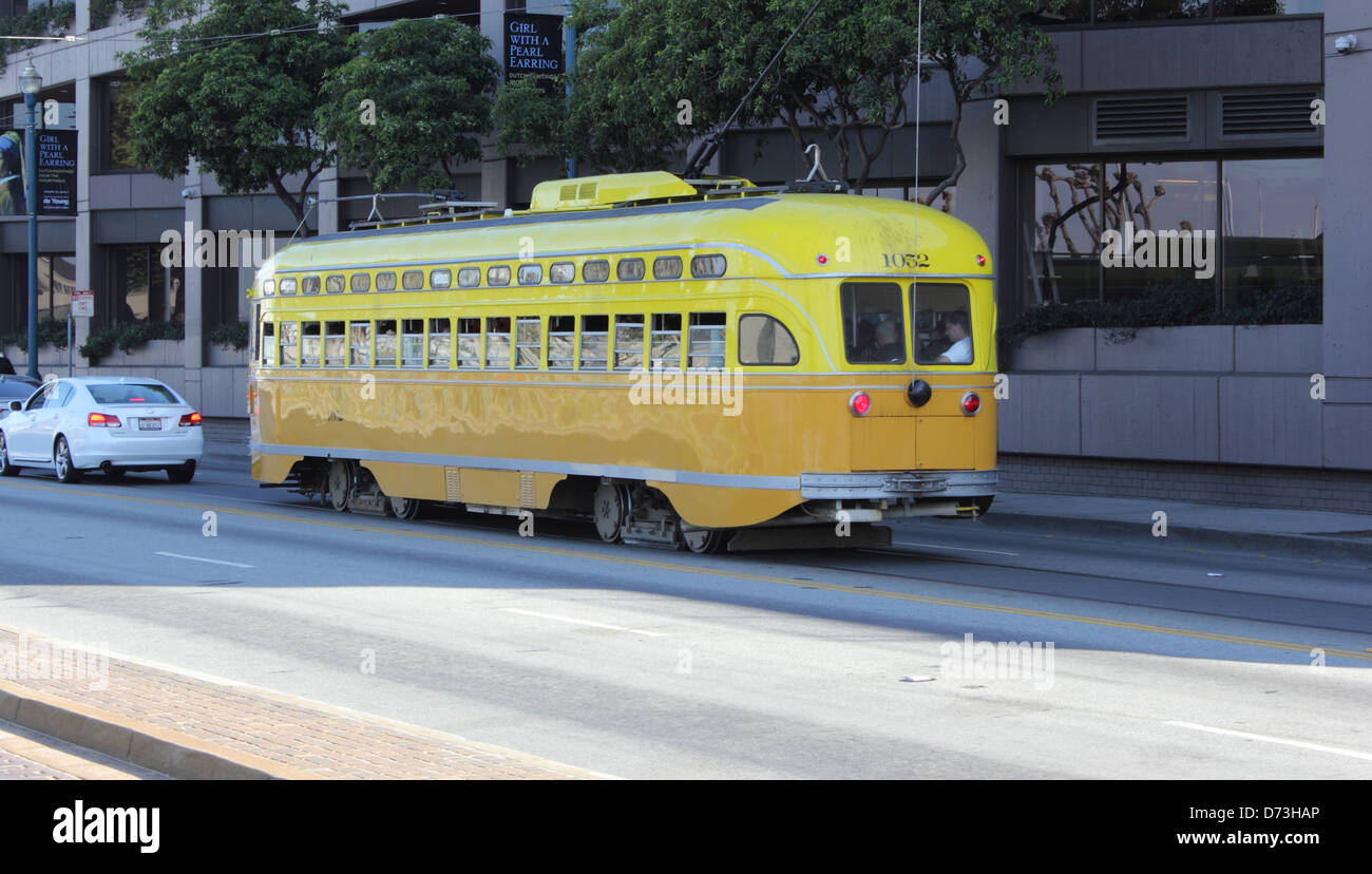 The famous public transport of tram cars on fishermans wharf in San ...