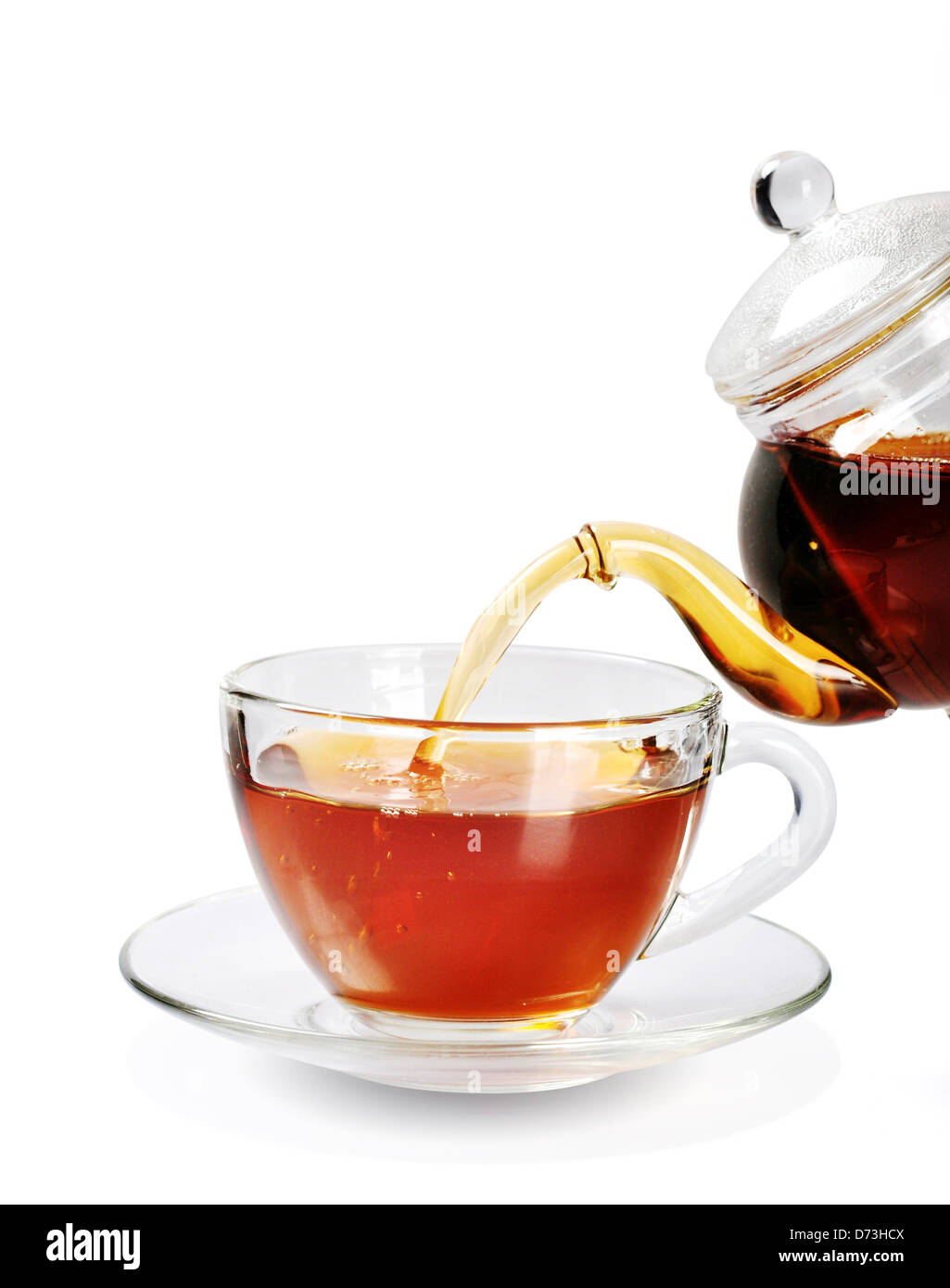 Cup of tea in glass cup over white Stock Photo - Alamy