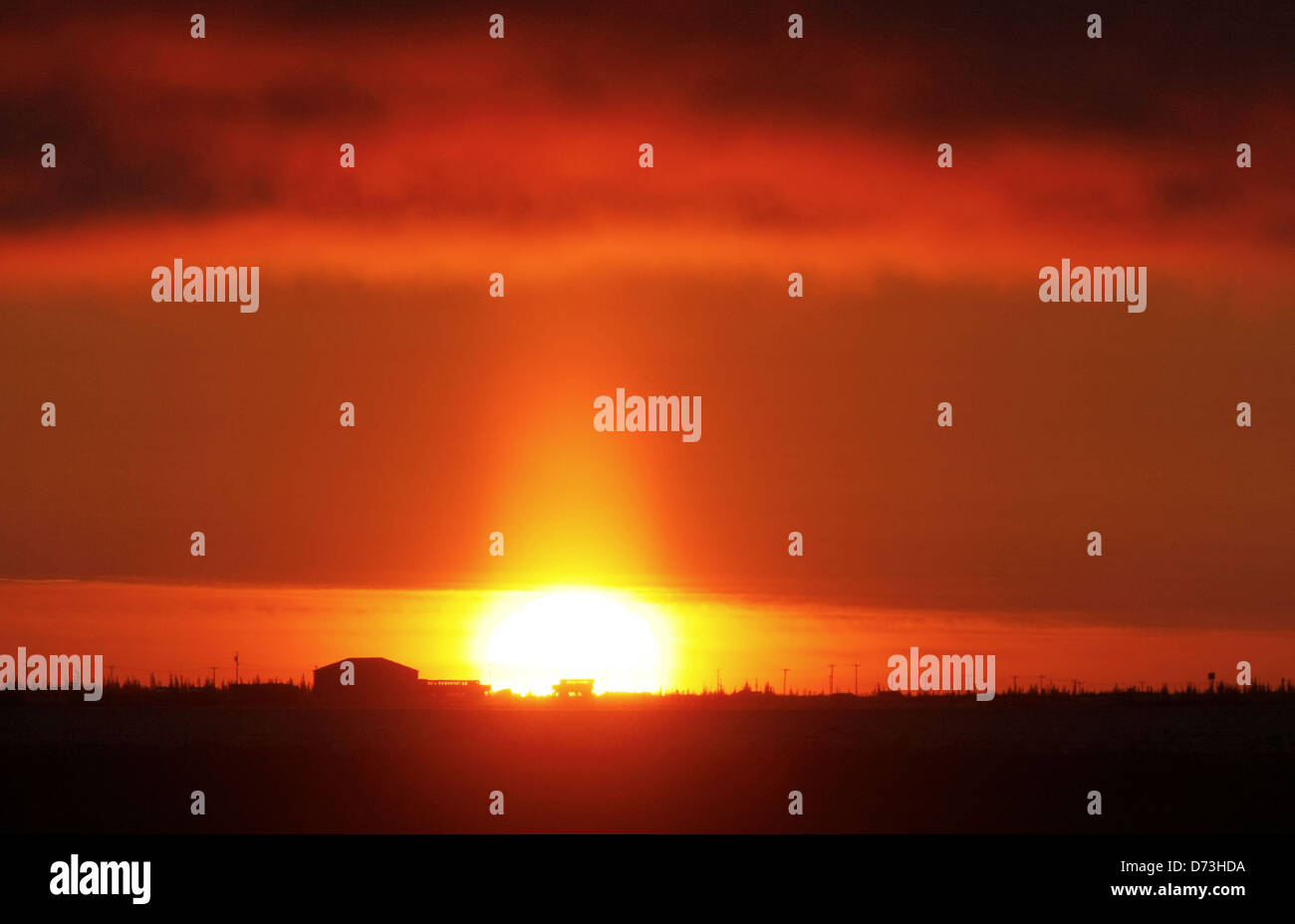Churchill, Canada, Sunset over the tundra Stock Photo - Alamy