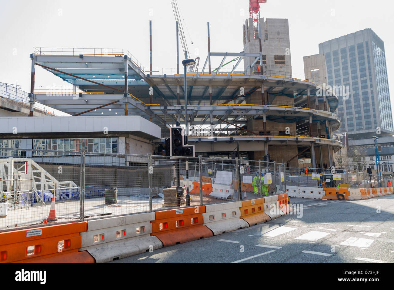 Construction works underway for the New Street Railway Station project ...