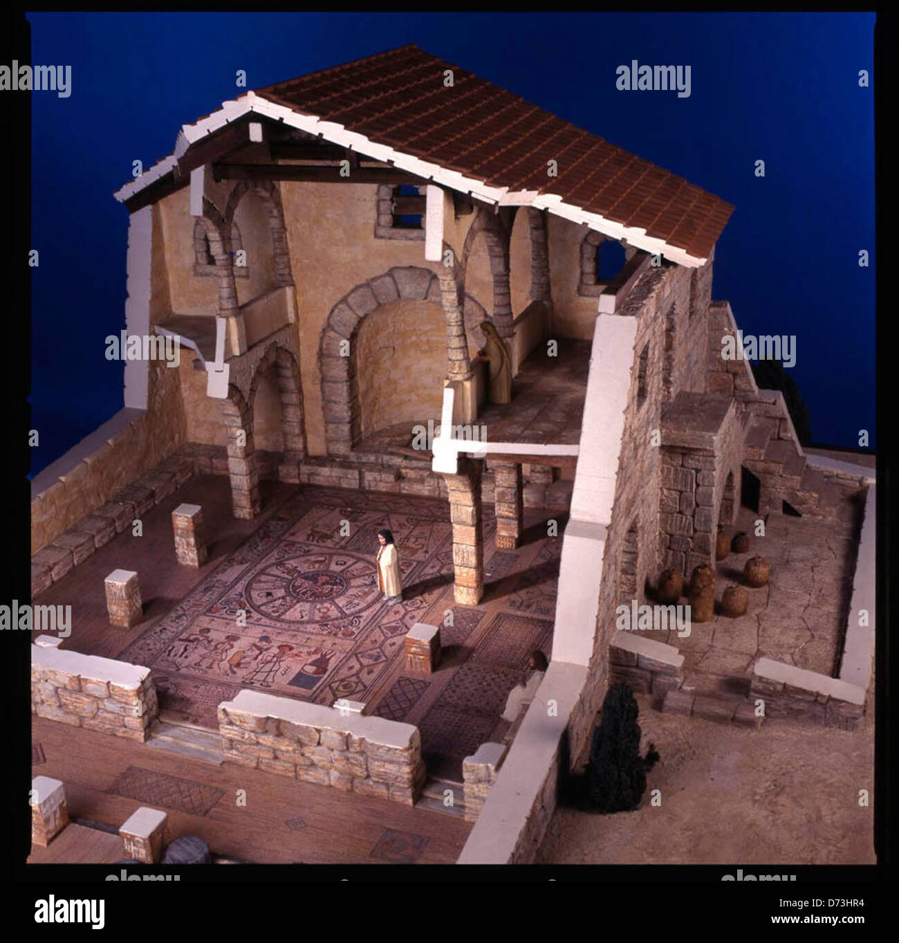 This model represents the Beth Alpha Synagogue in Israel, reflecting ...