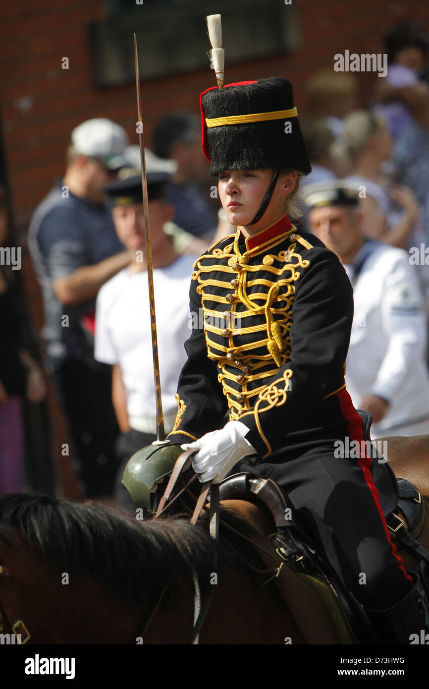 Enthusiasts in period costume at 1940's military reenactment at ...