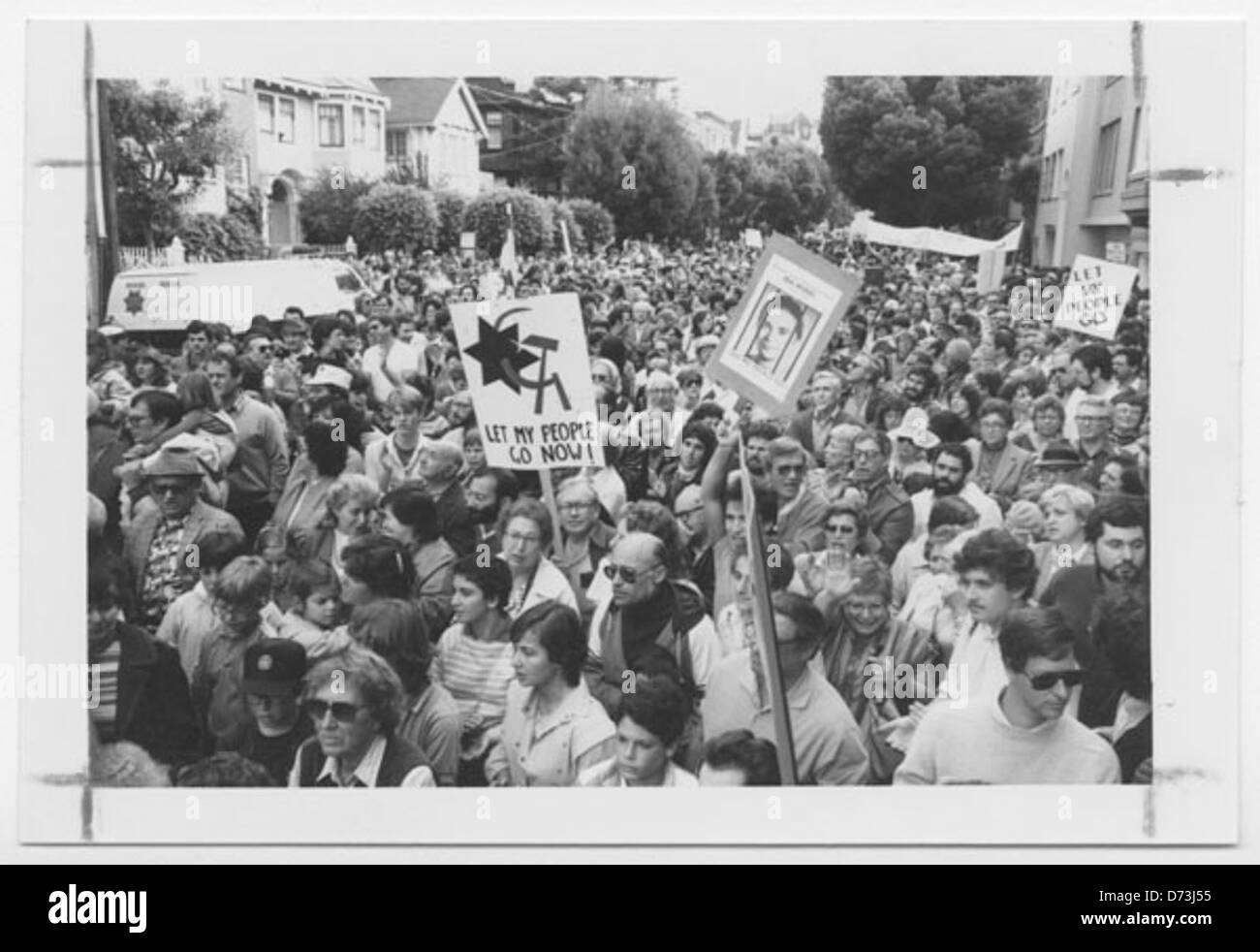 A demonstration in San Francisco in support of Jewish rights and Soviet ...