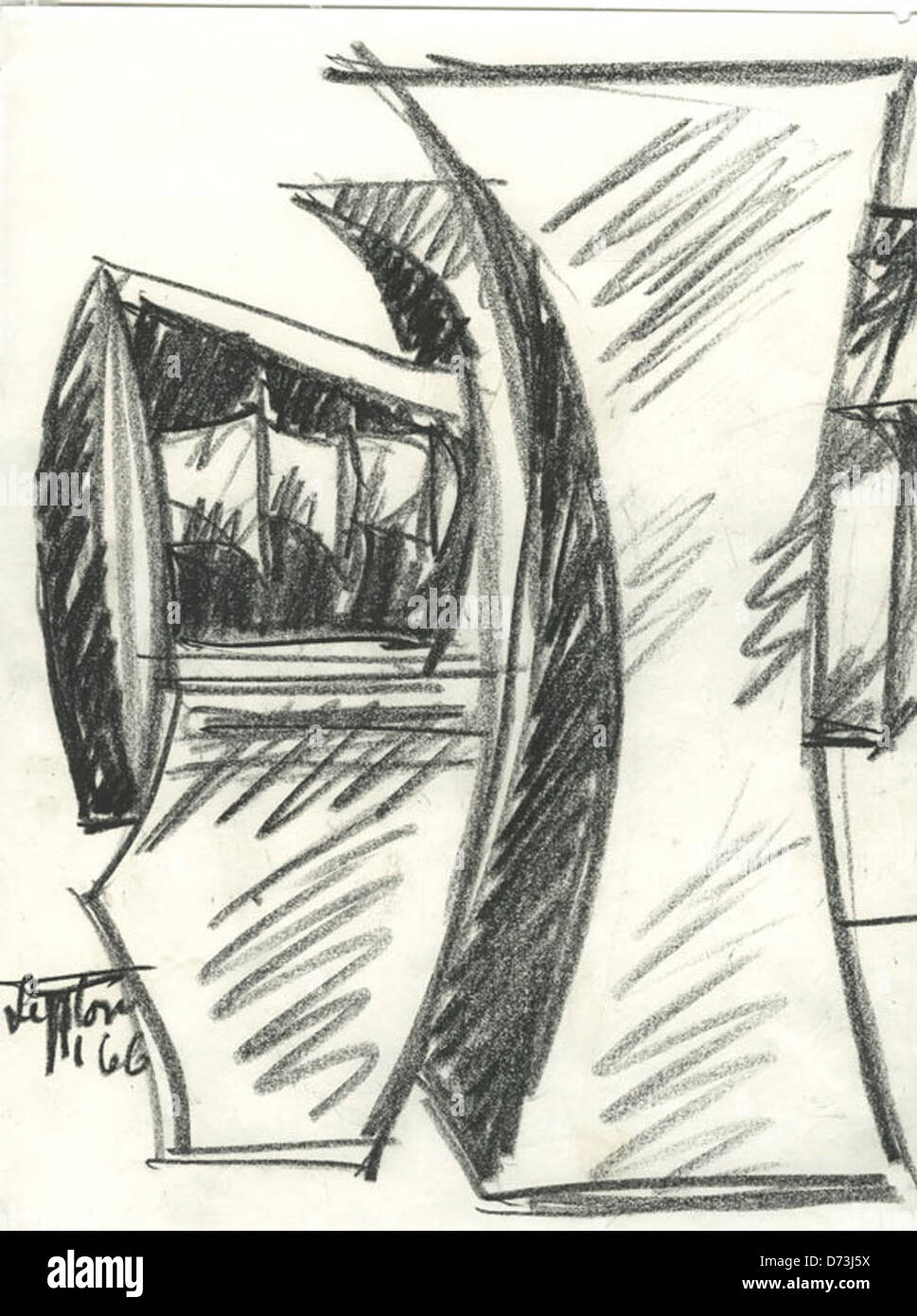 A drawing by Seymour Lipton, held in the Yeshiva University Museum's ...