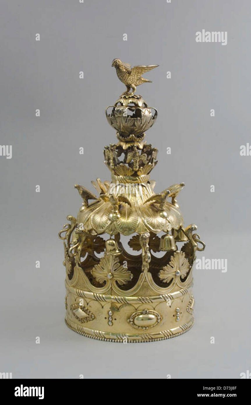 A Torah crown, an important Judaic ceremonial object, is part of the ...