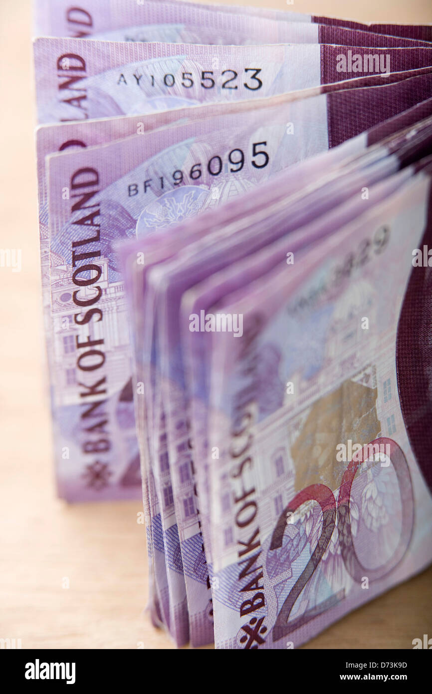 Lots of Scottish paper Currency Stock Photo - Alamy