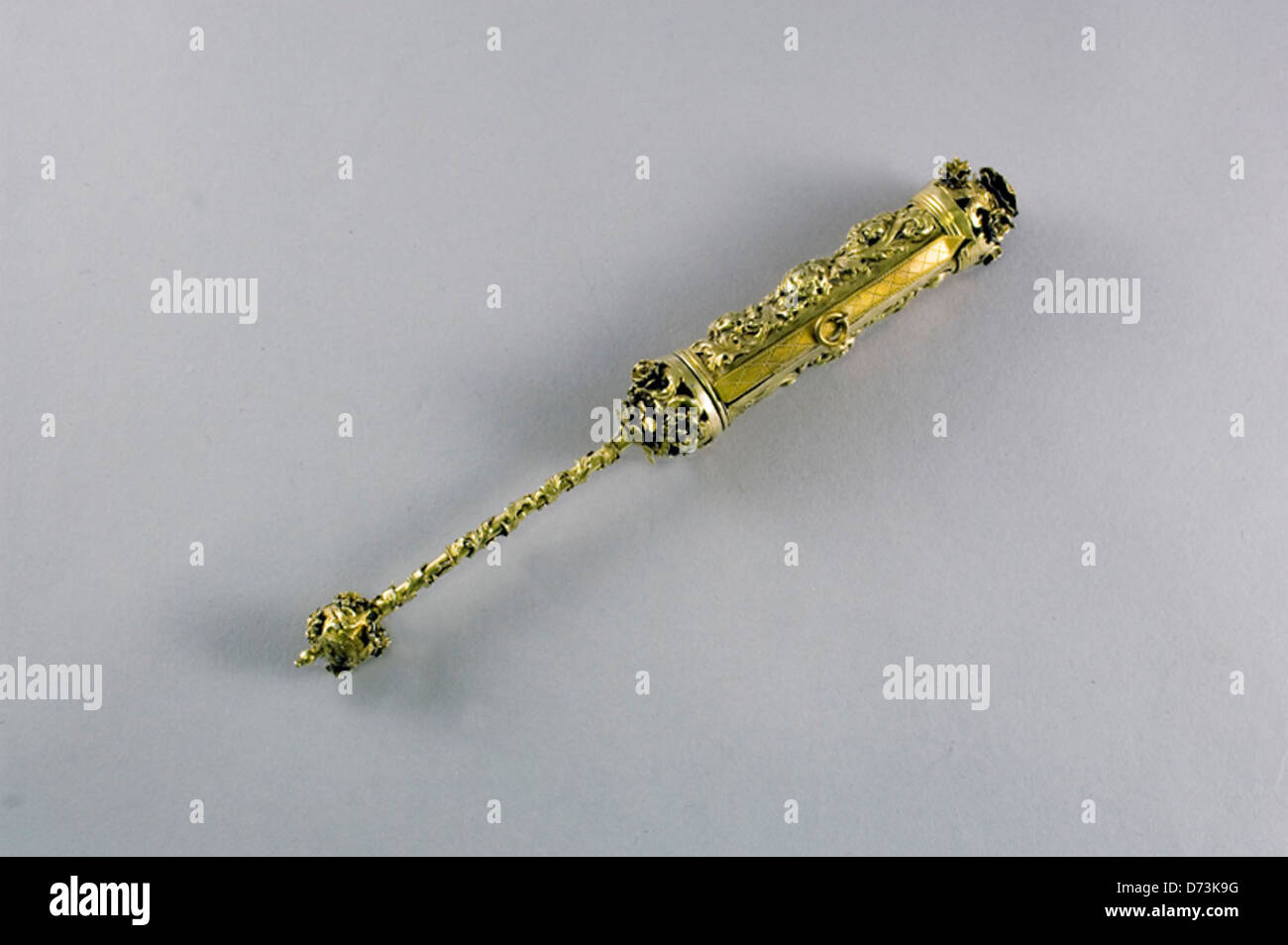 A photograph of an Esther scroll with its case, a ceremonial object ...