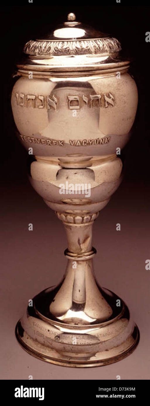 A ceremonial goblet used by a Burial Society, part of the Hevra Kadisha ...