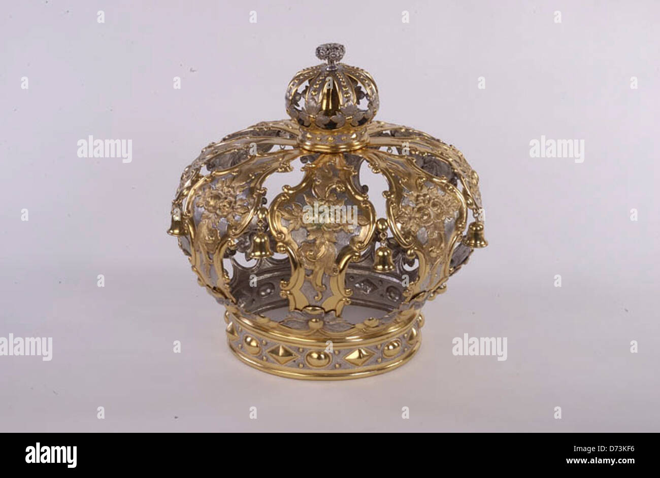 A Torah crown, an important ceremonial object in Jewish synagogues, is ...