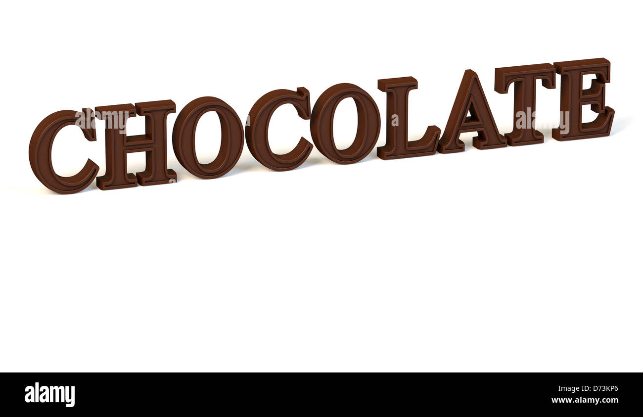 The word chocolate in 3d letters made of chocolate Stock Photo - Alamy