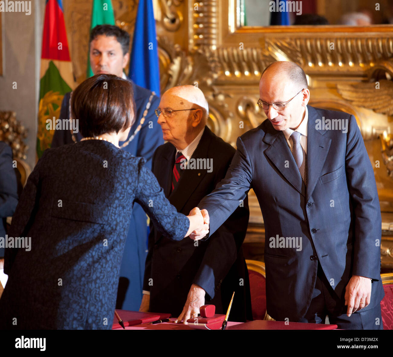 Swearing in of Italian government cabinet Rome Italy. 28 Apr 2013 Stock ...