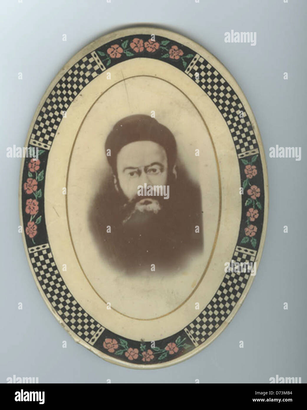 This portrait depicts Rabbi Isaac Menahem Zacharia, a prominent Jewish ...