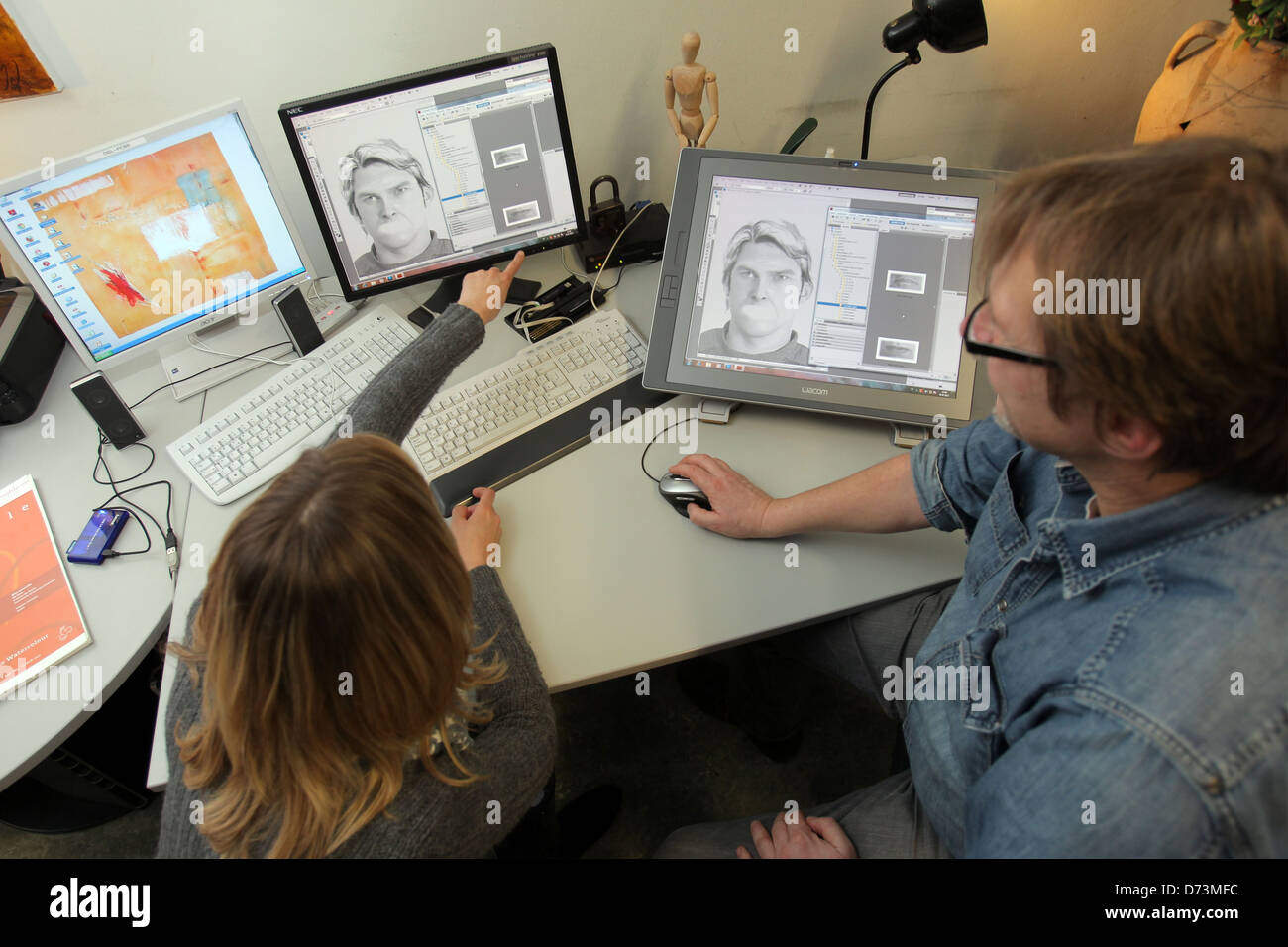 Kiel, Germany, A computer program for the sketch artist LKA Schleswig ...