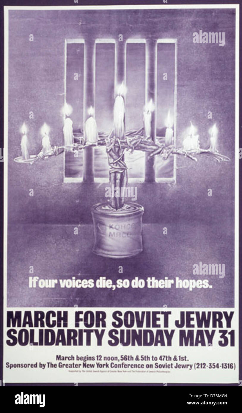 A banner from the March for Soviet Jewry Solidarity, highlighting the ...