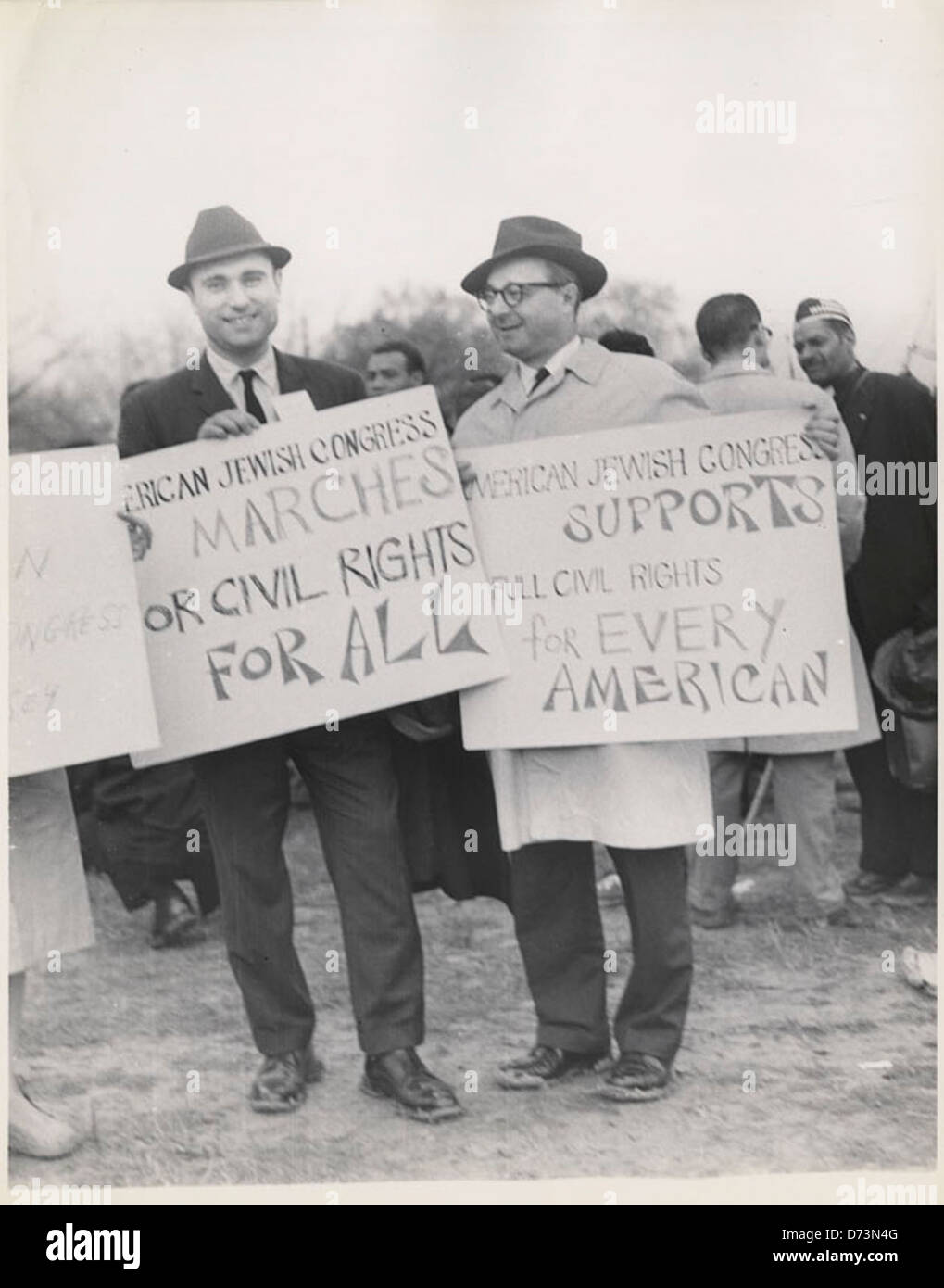 American Jewish Congress members holding signs at Montgomery March ...
