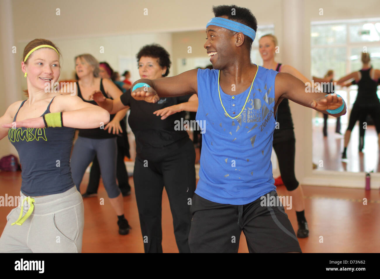 Flensburg, Germany, Zumba class at a gym Stock Photo - Alamy