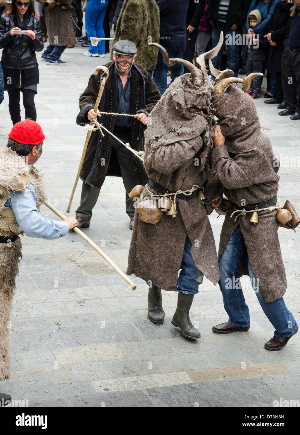 Pagan, rights of spring, festival held in the village of Nedousa, in ...