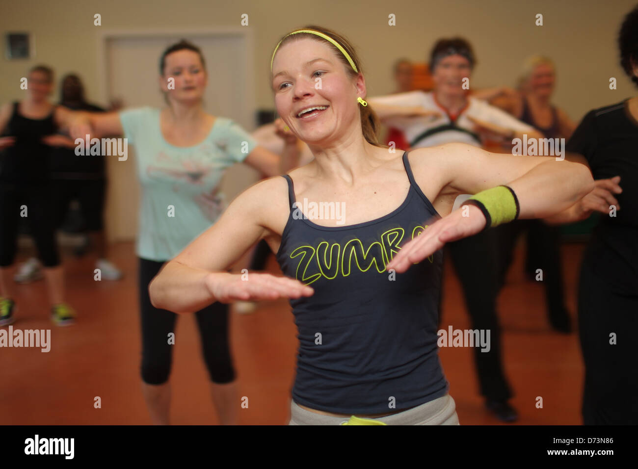 Flensburg, Germany, Zumba class at a gym Stock Photo - Alamy